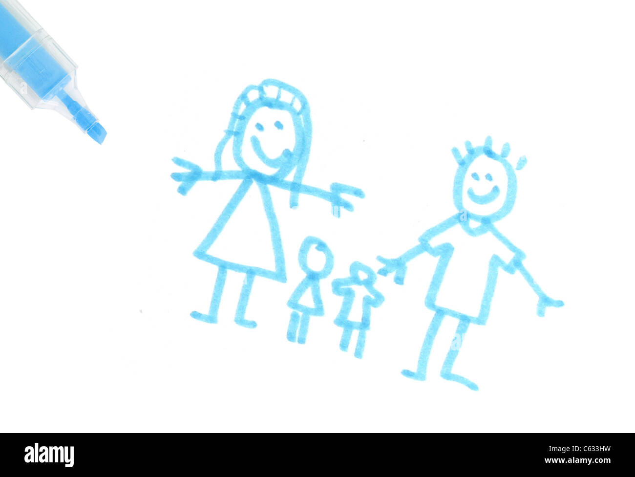 Kids drawing family hi-res stock photography and images - Alamy