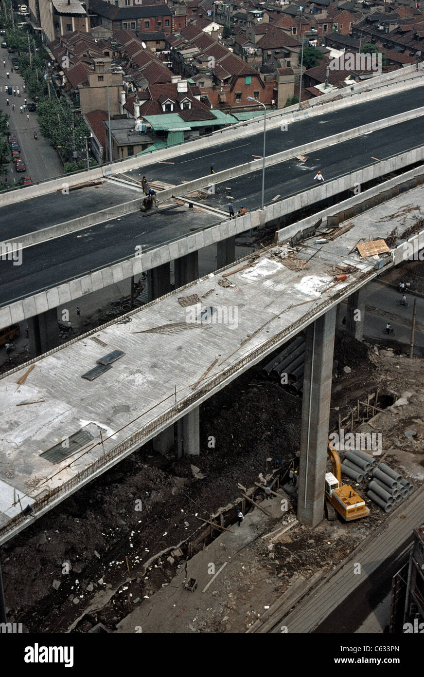 Road building construction of Inner ring road which is a flyover all ...