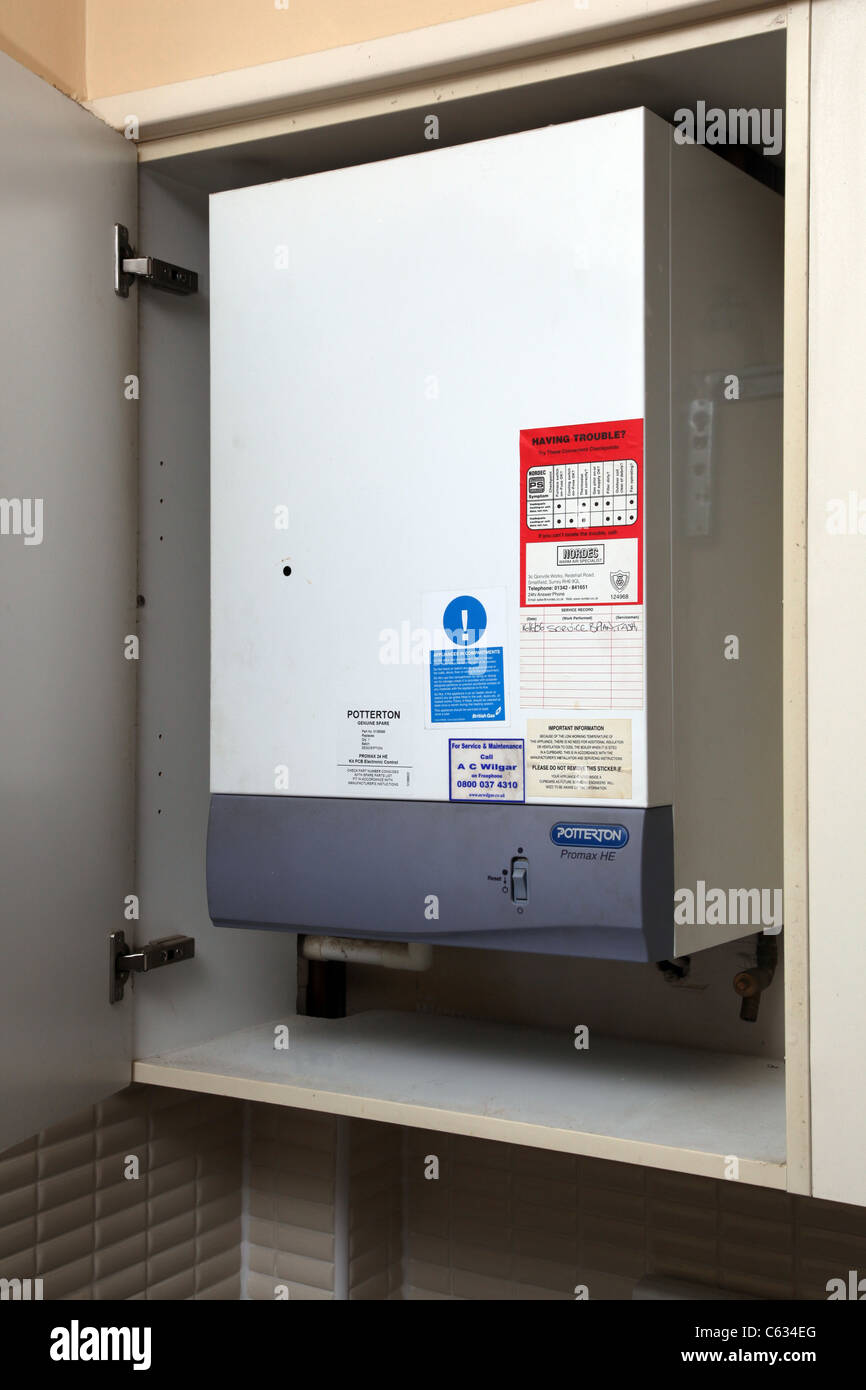 A Potterton condensing boiler Stock Photo - Alamy
