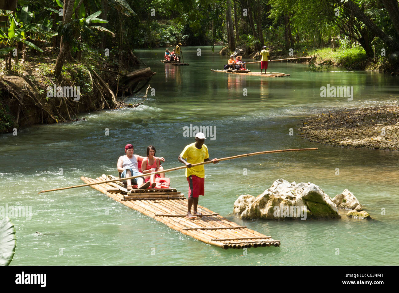 Falmouth Martha brae rafting in Jamaica Stock Photo - Alamy