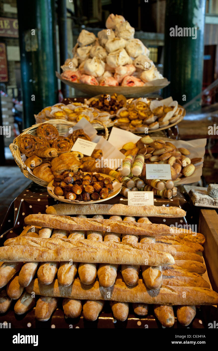 Bread and pastries on display at Borough market London Stock Photo - Alamy