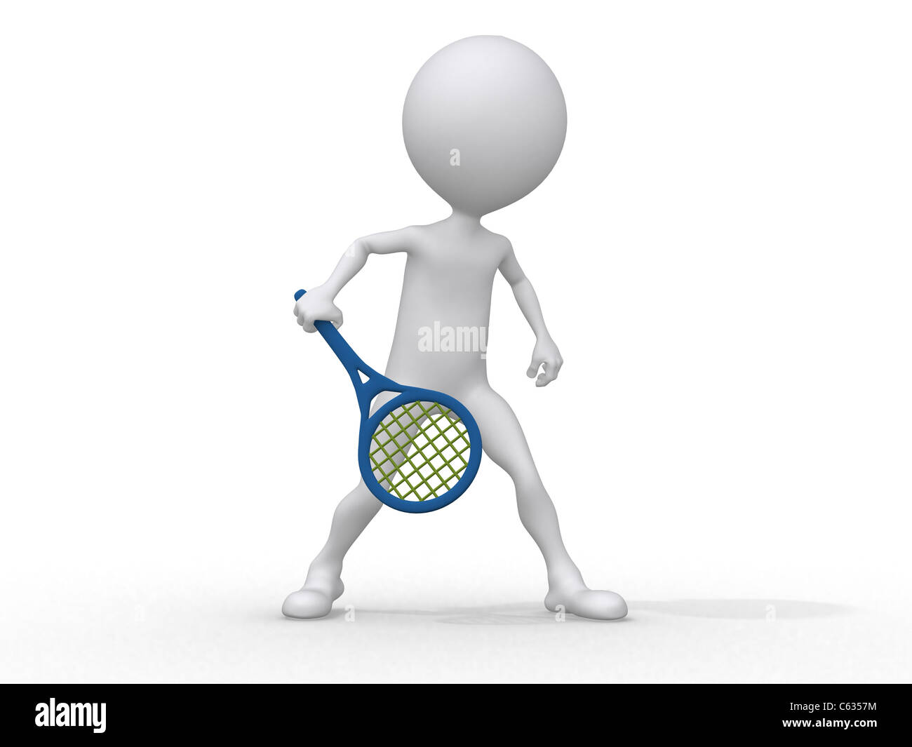 3d abstract human playing tennis Stock Photo - Alamy