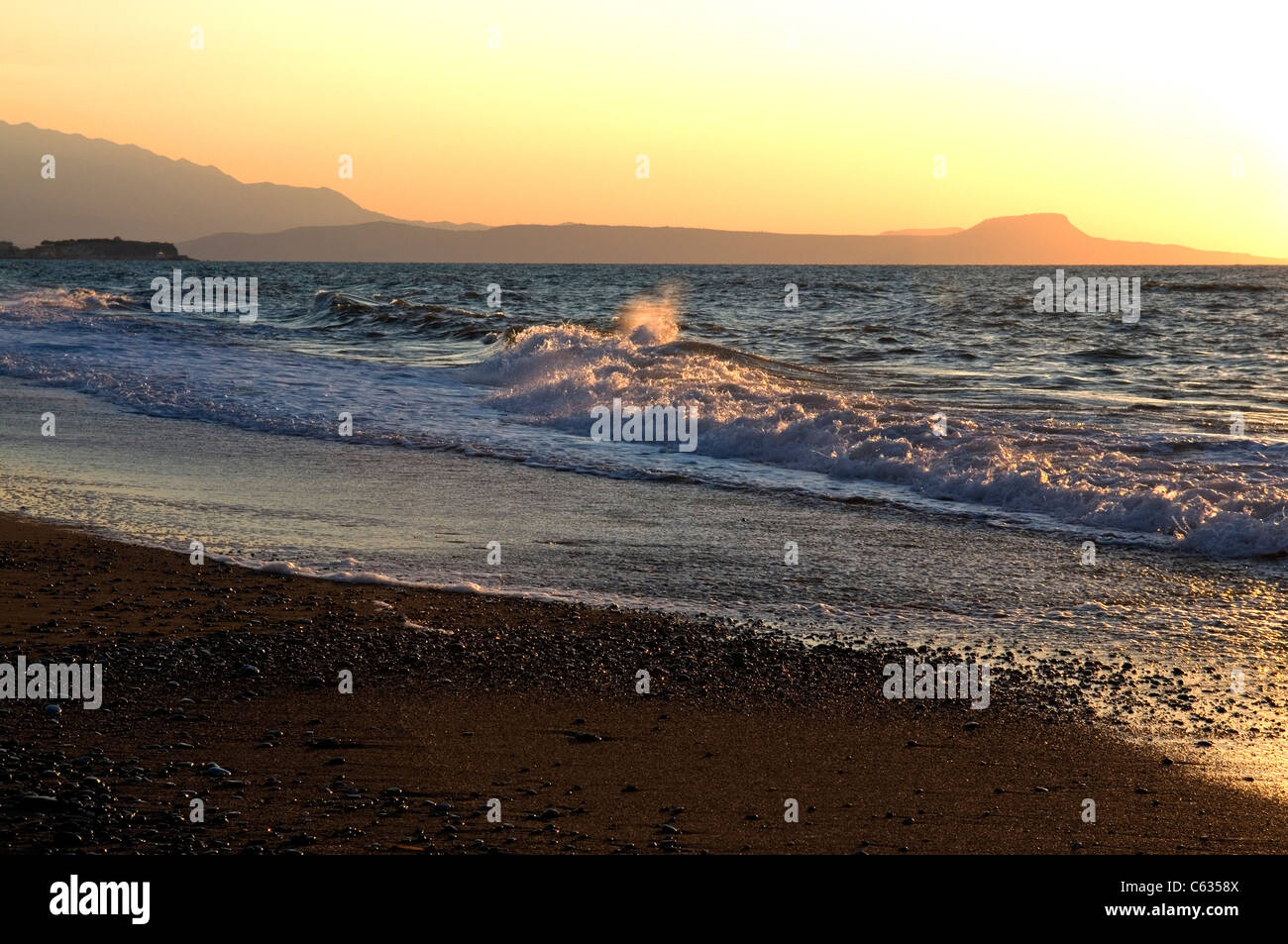 Sunset at Rethymnon Crete Stock Photo - Alamy