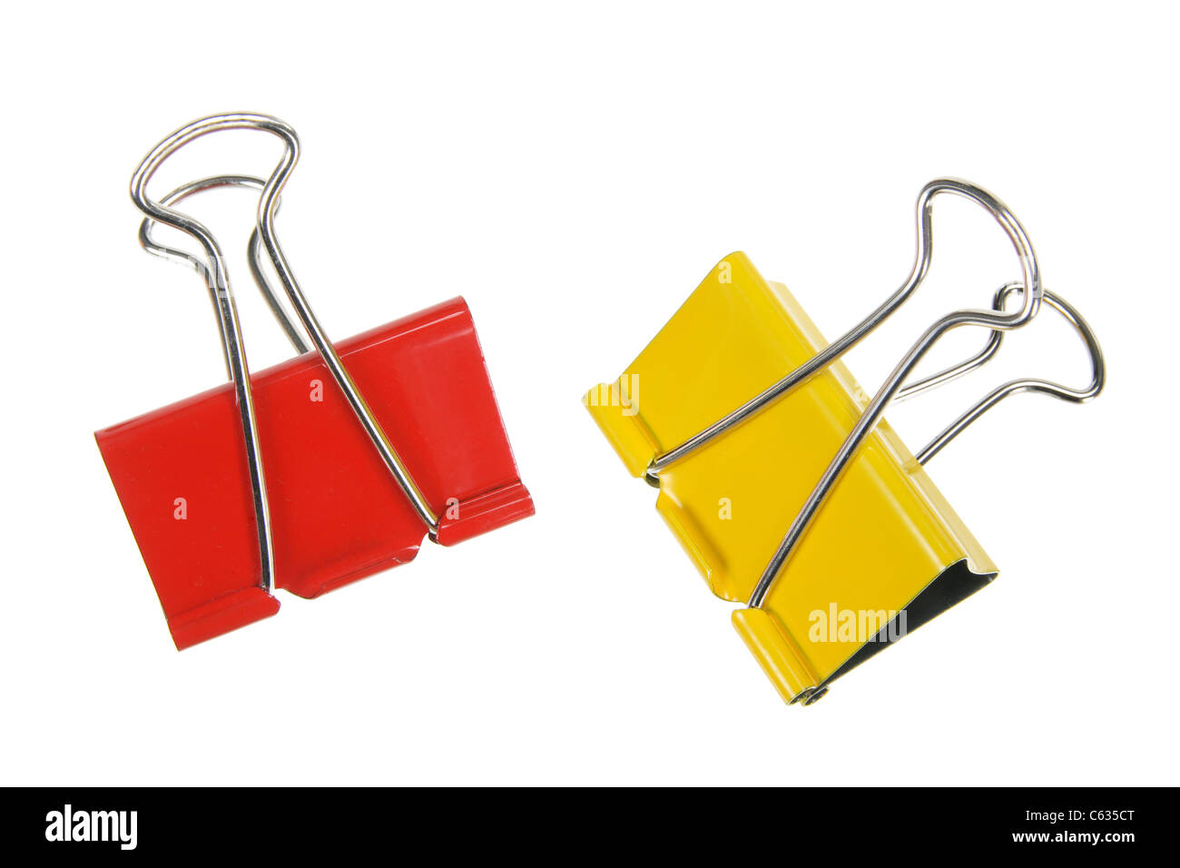 Paper Clips on White Background Stock Photo - Alamy