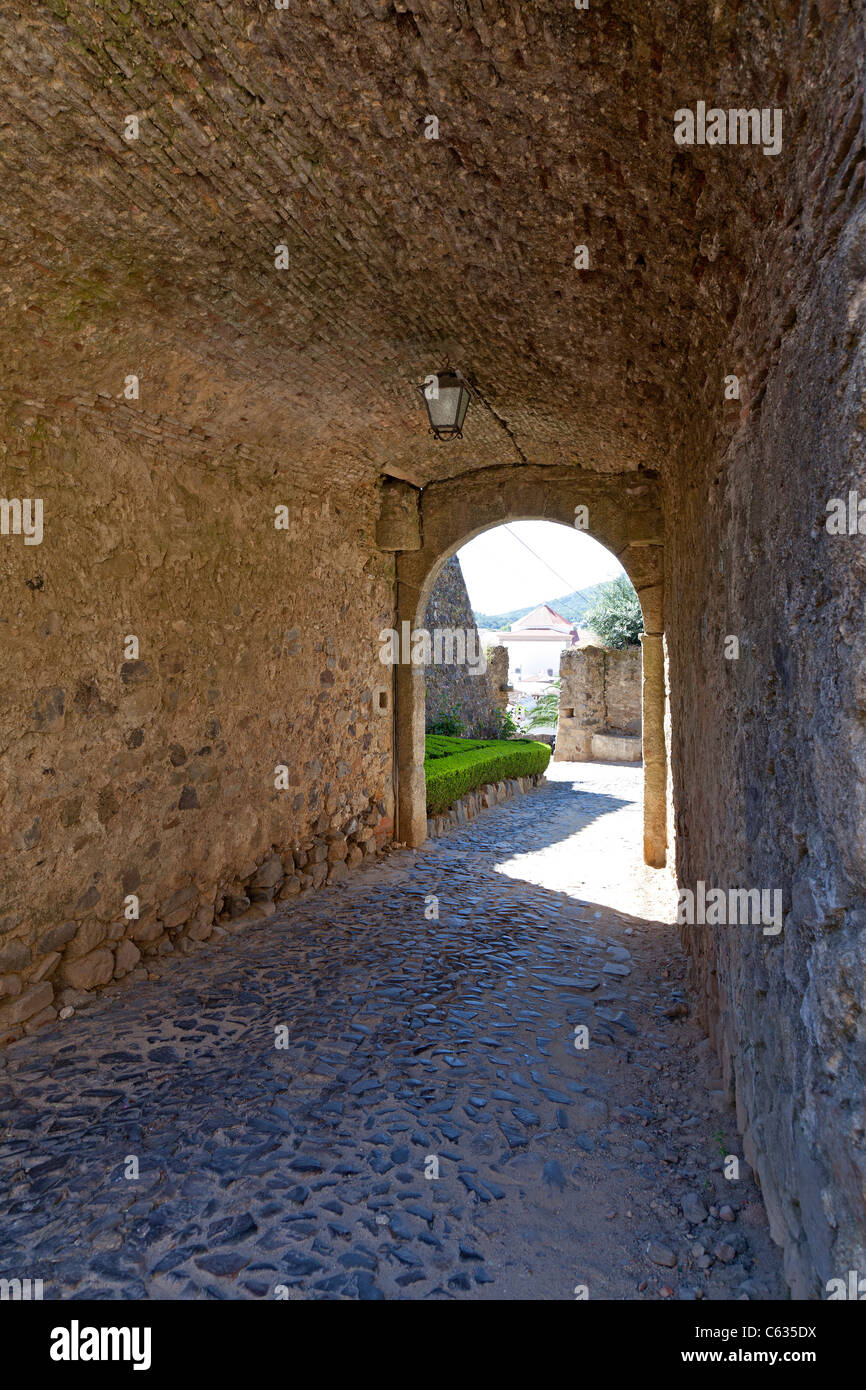 Entrance of the medieval Castelo de Vide Castle. Castelo de Vide ...