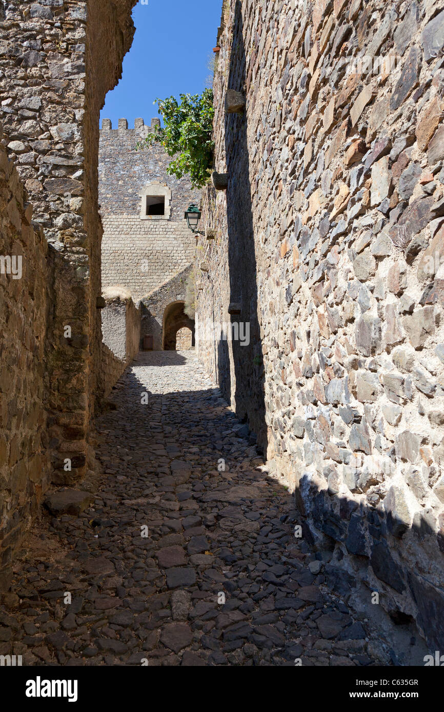 Access ramp to the watchtower of the medieval Castle of Castelo de Vide ...