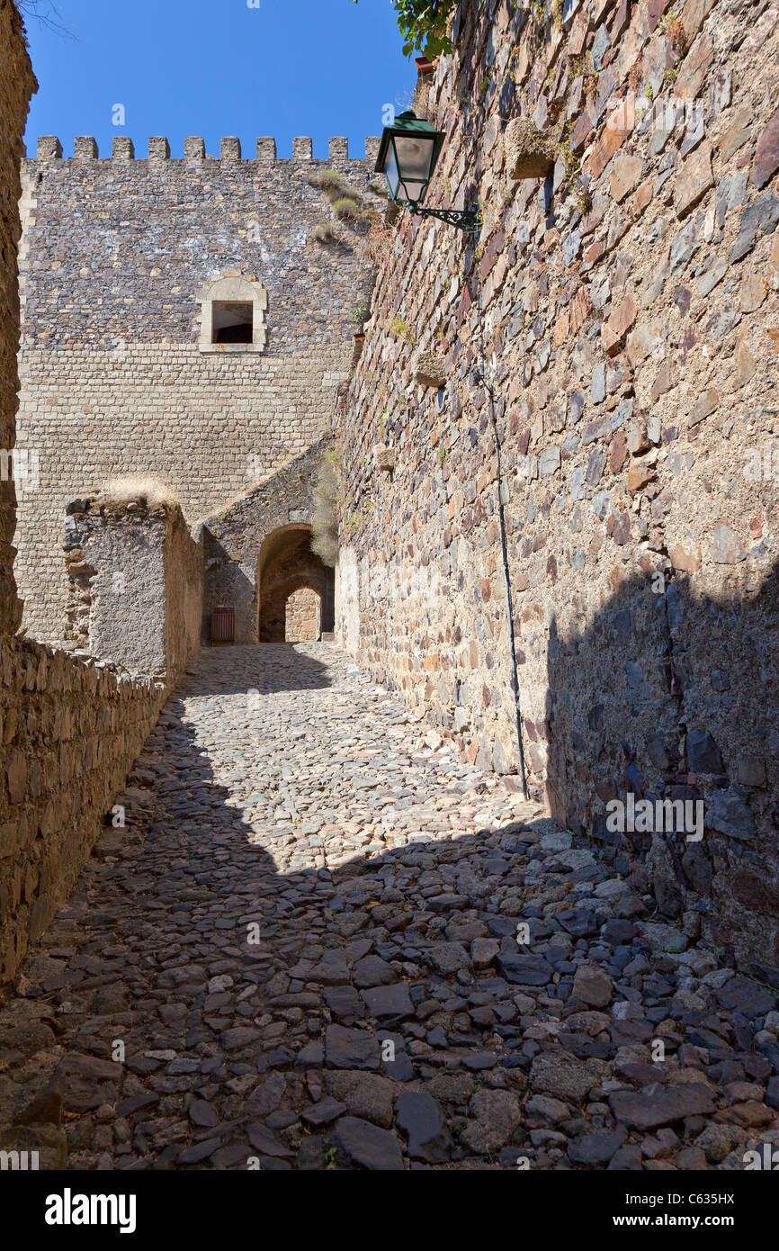 Access ramp to the watchtower of the medieval Castle of Castelo de Vide ...