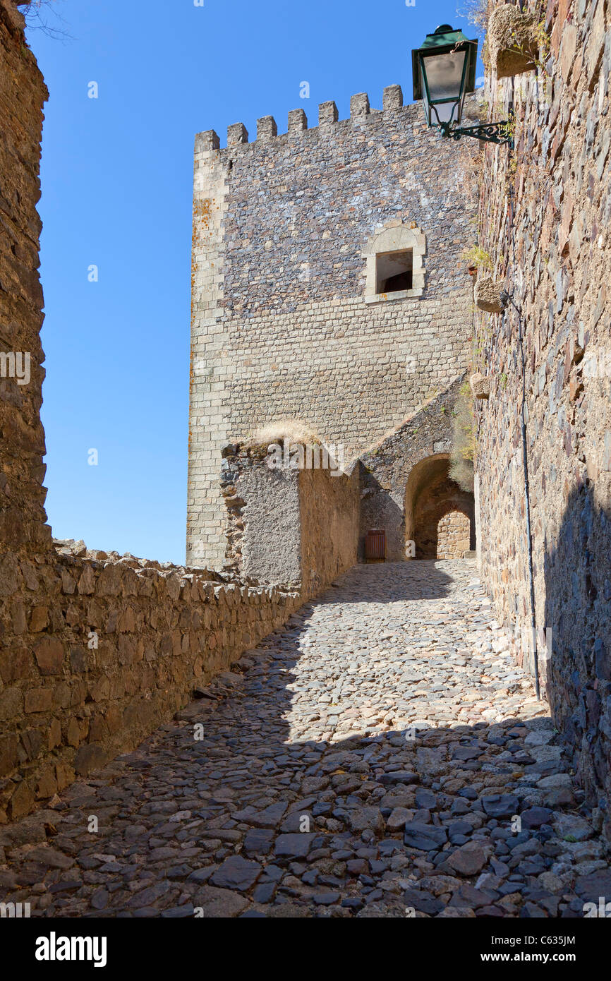 Access ramp to the watchtower of the medieval Castle of Castelo de Vide ...