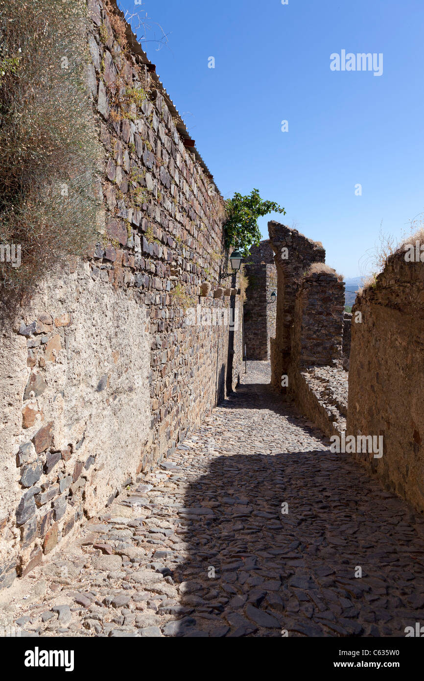 Access ramp to the watchtower of the medieval Castle of Castelo de Vide ...