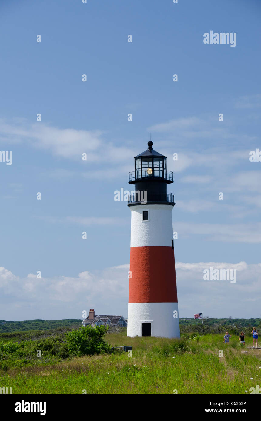Massachusetts, Nantucket. Sankaty Head, Sankaty lighthouse, est. 1850 ...