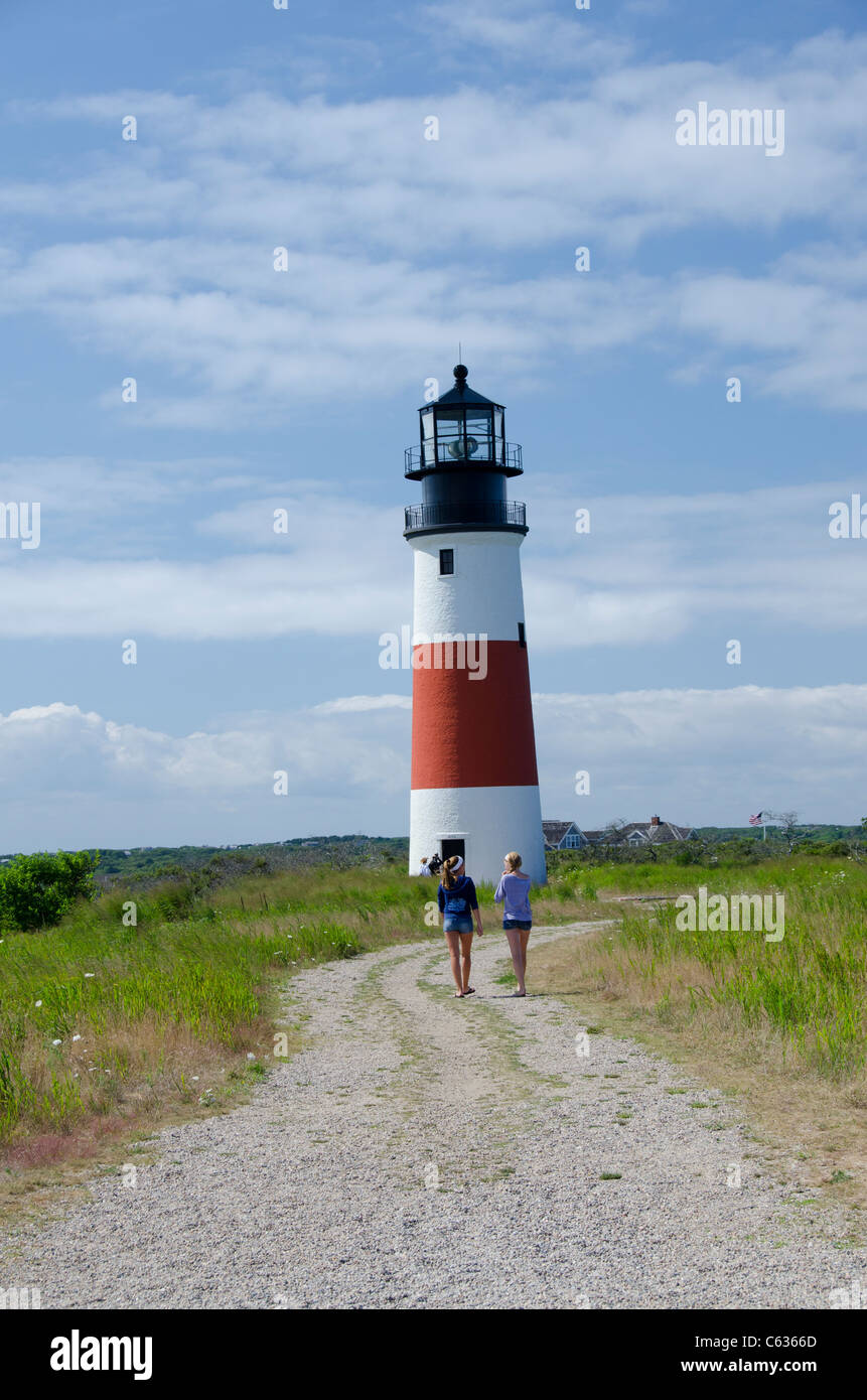 Massachusetts, Nantucket. Sankaty Head, Sankaty lighthouse, est. 1850 ...