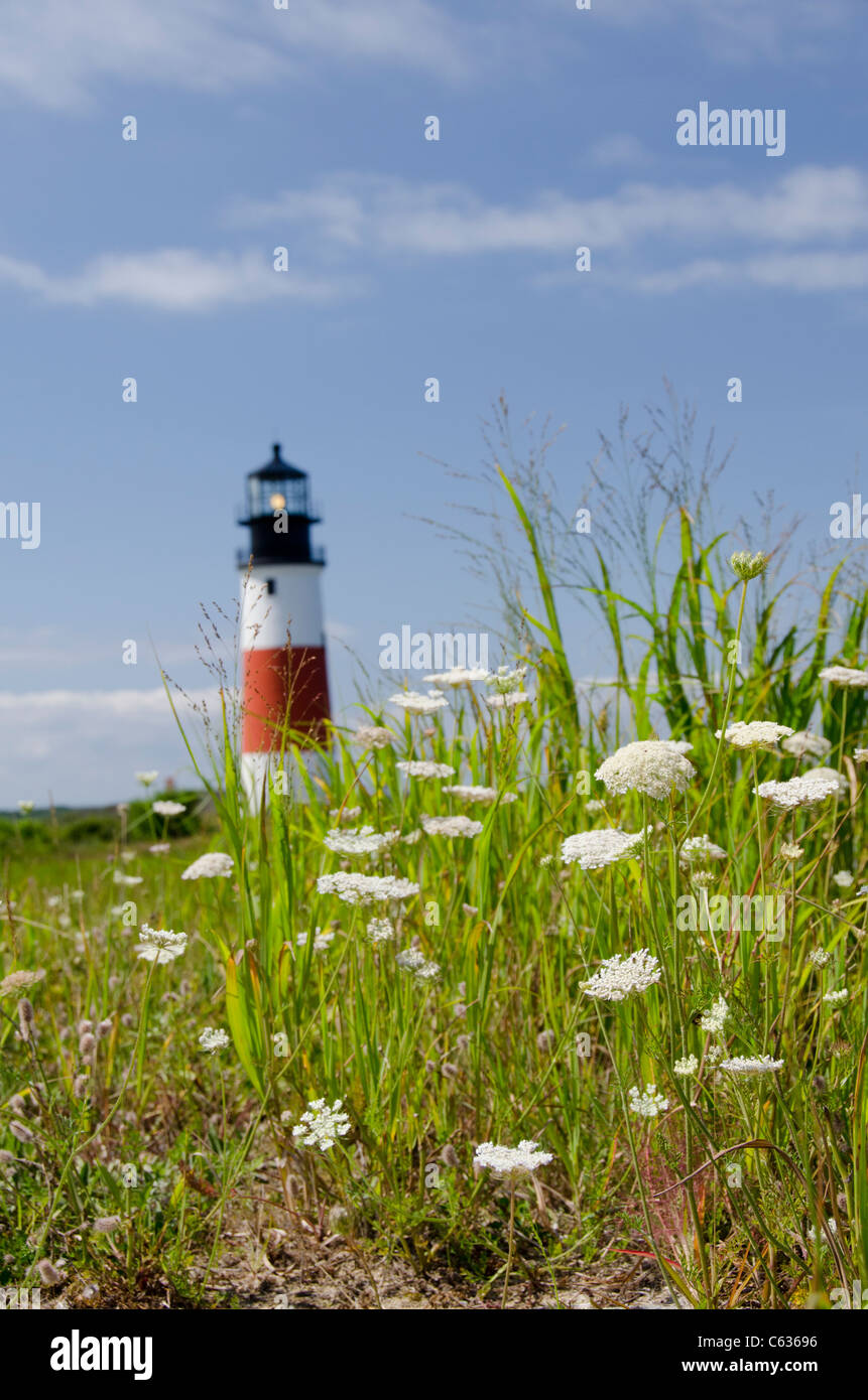 Massachusetts, Nantucket. Sankaty Head, Sankaty lighthouse, est. 1850 ...