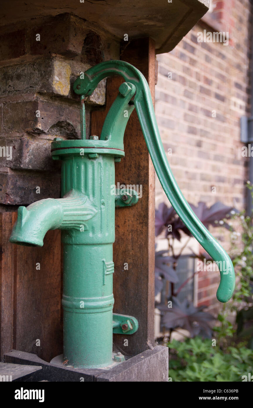 Green Hand operated Well Pump Stock Photo - Alamy