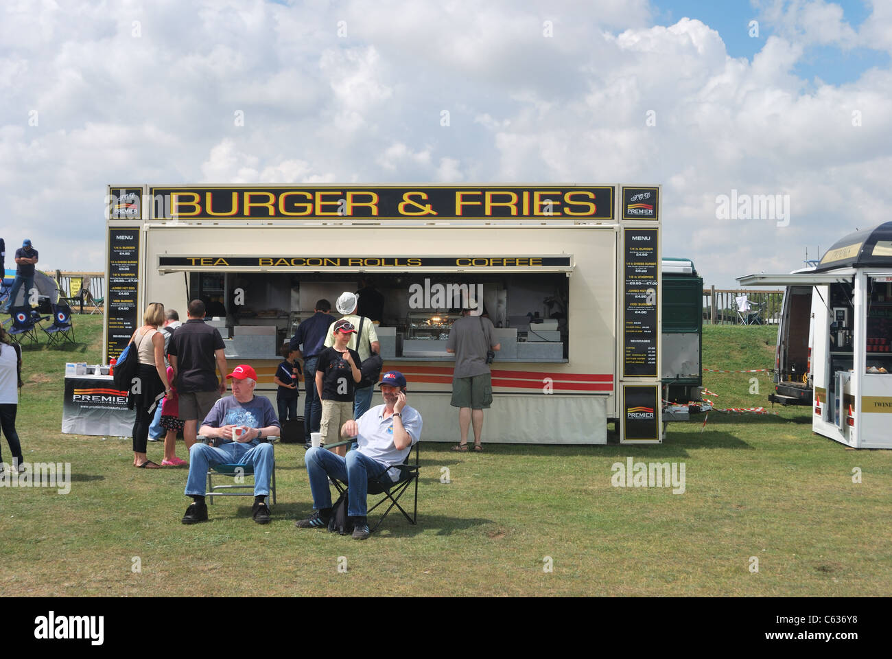 Burger and chips stall Stock Photo - Alamy