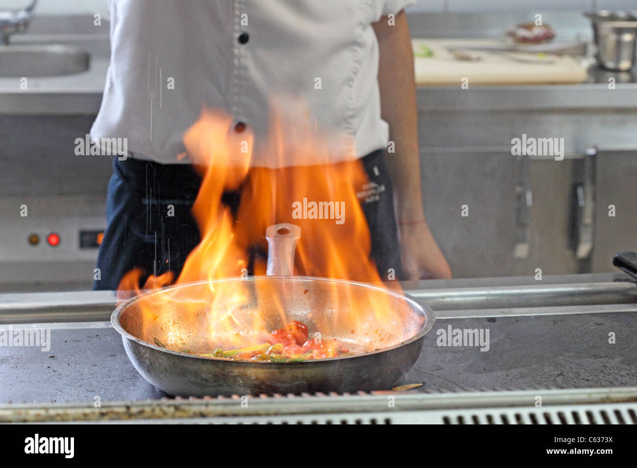 fire chef cook cooking Stock Photo - Alamy