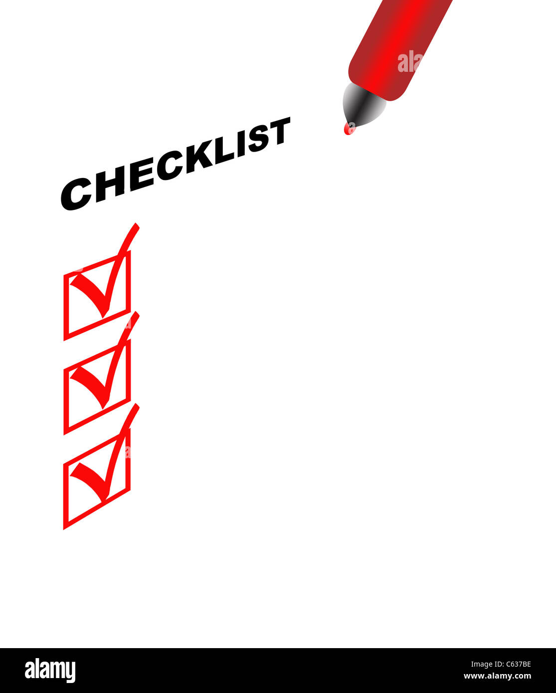 Checklist with approve signs and pen, on white background Stock Photo ...