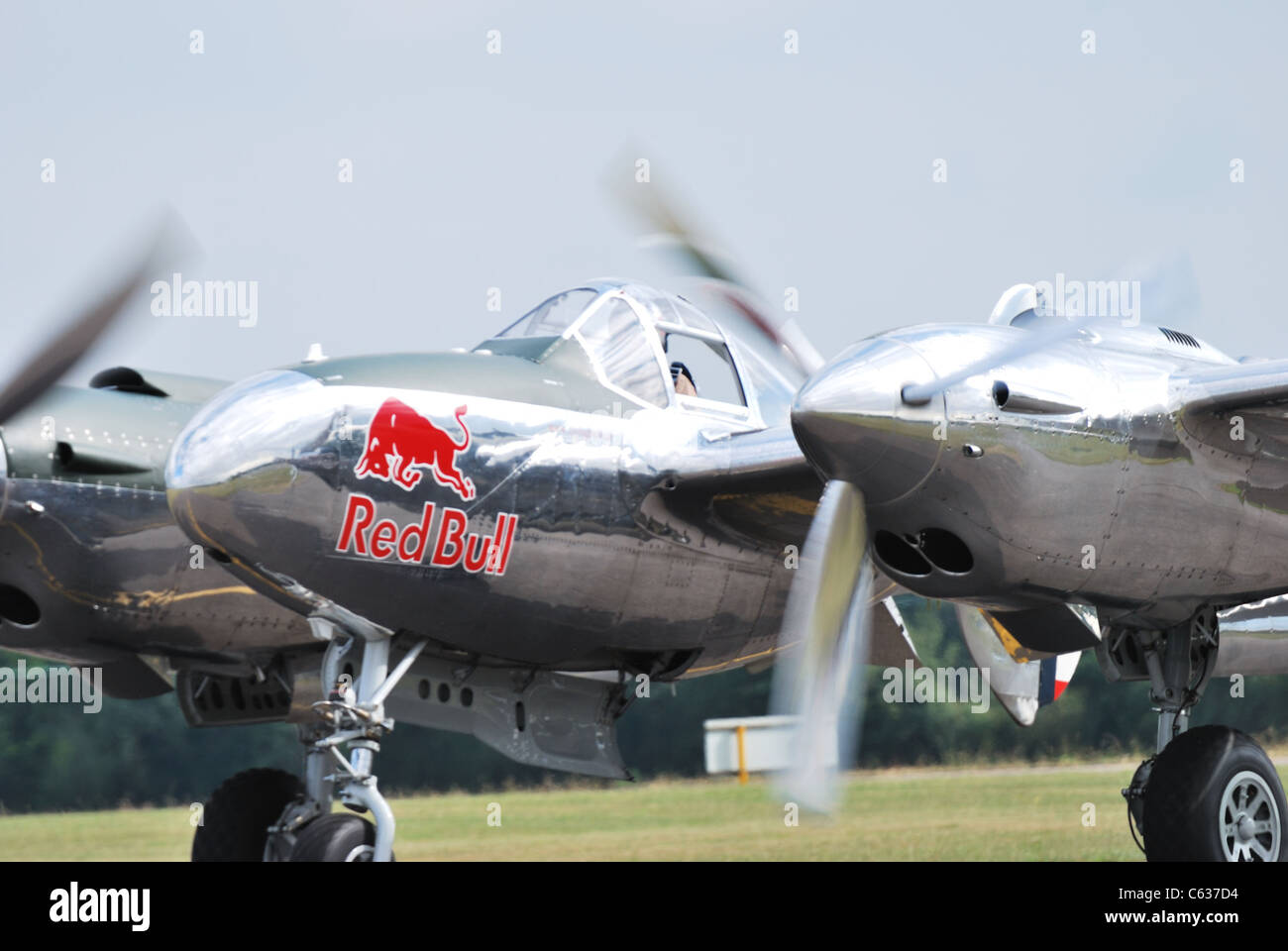 RedBull silver plane Stock Photo - Alamy