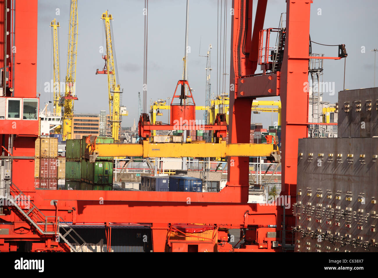 Container operations at the port of Dublin In Ireland Stock Photo - Alamy