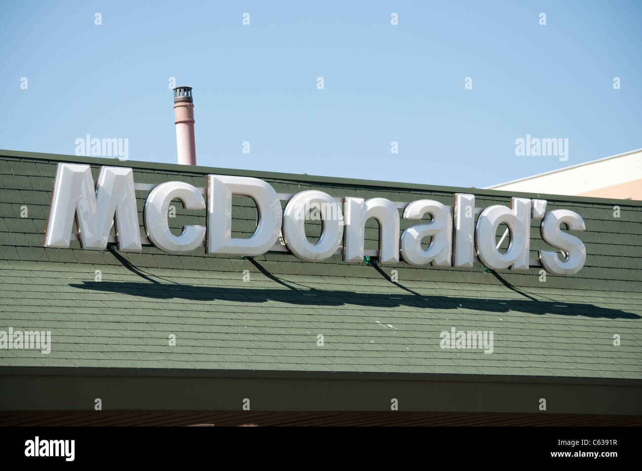 Poland April 30, 2011: Logo of McDonald's on the restaurant's roof ...