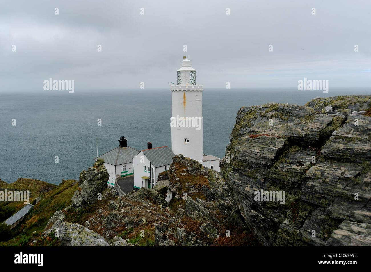 Start Point Lighthouse on the South Devon coast Stock Photo - Alamy