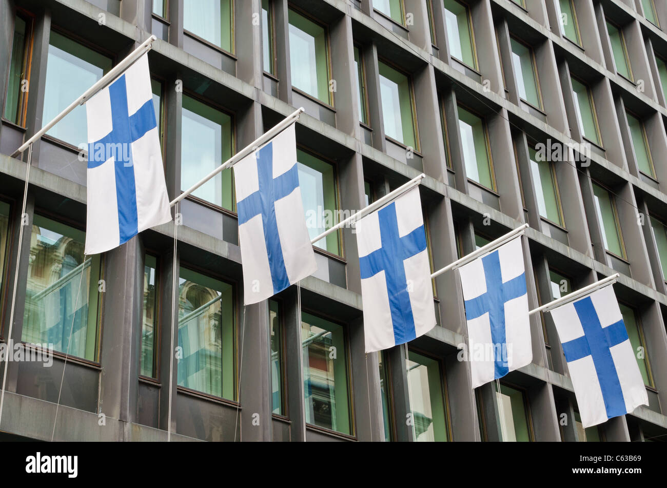 Finnish flags, Helsinki, Finland Stock Photo - Alamy