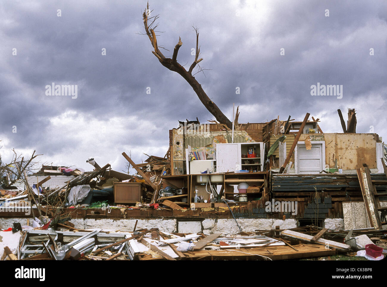 Tornado home destroyed sad hi-res stock photography and images - Alamy