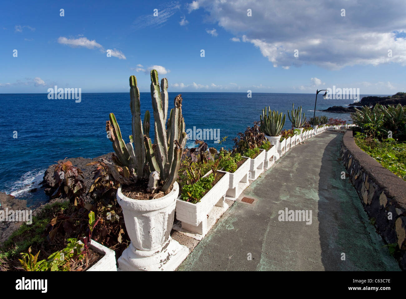 Promenade at natural pools of San Andres, La Palma, Canary islands ...