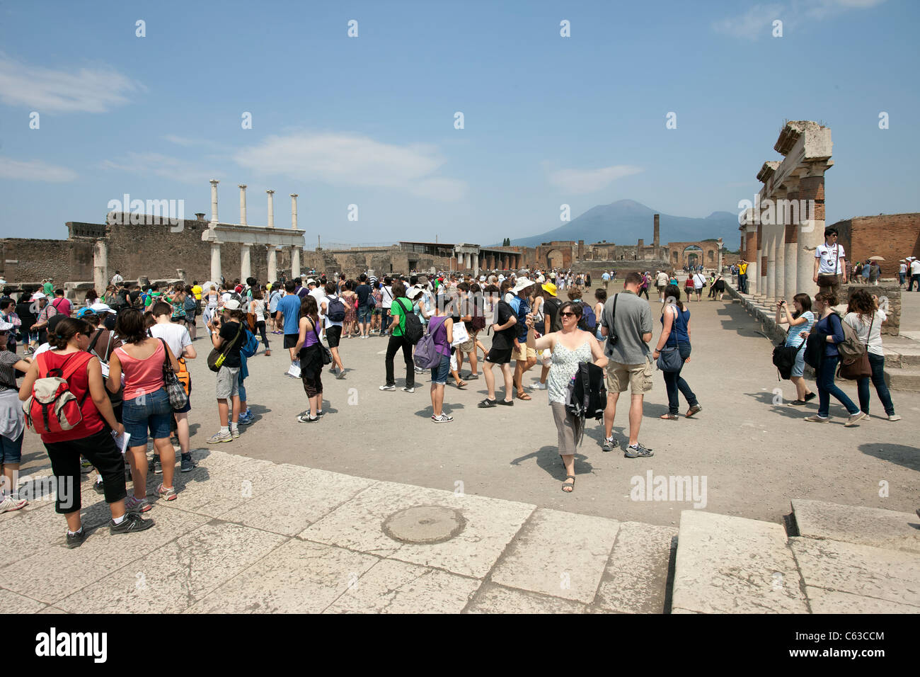 Pompeii Italy historic ruins and ancient city with Mount Vesuvius ...
