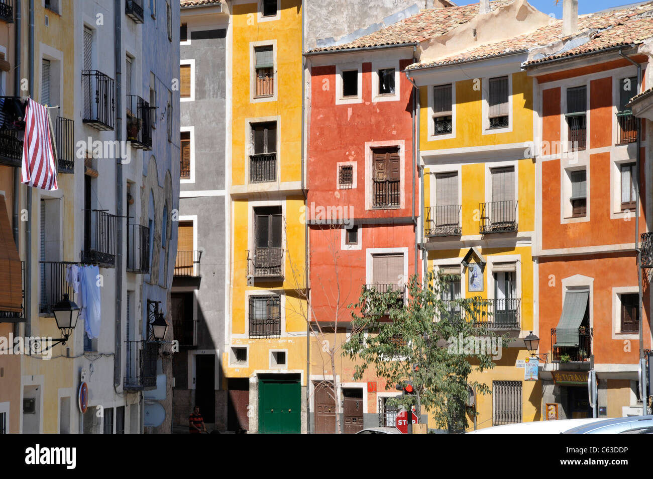 Cuenca, Spain: Colorful houses Stock Photo - Alamy