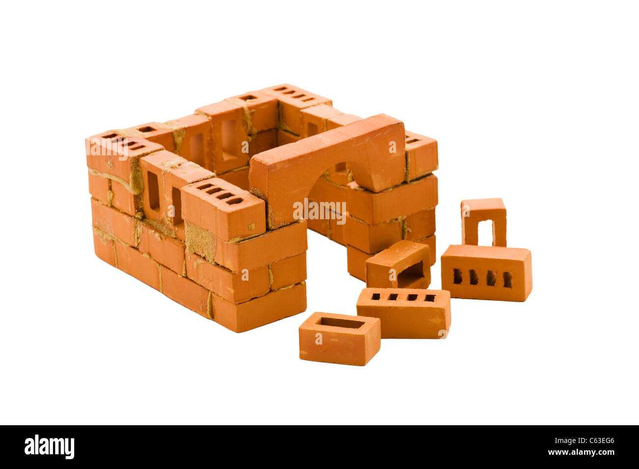 object on white - toy house of brick Stock Photo - Alamy