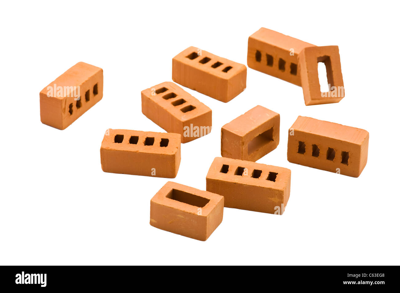 object on white - toy brick close up Stock Photo - Alamy