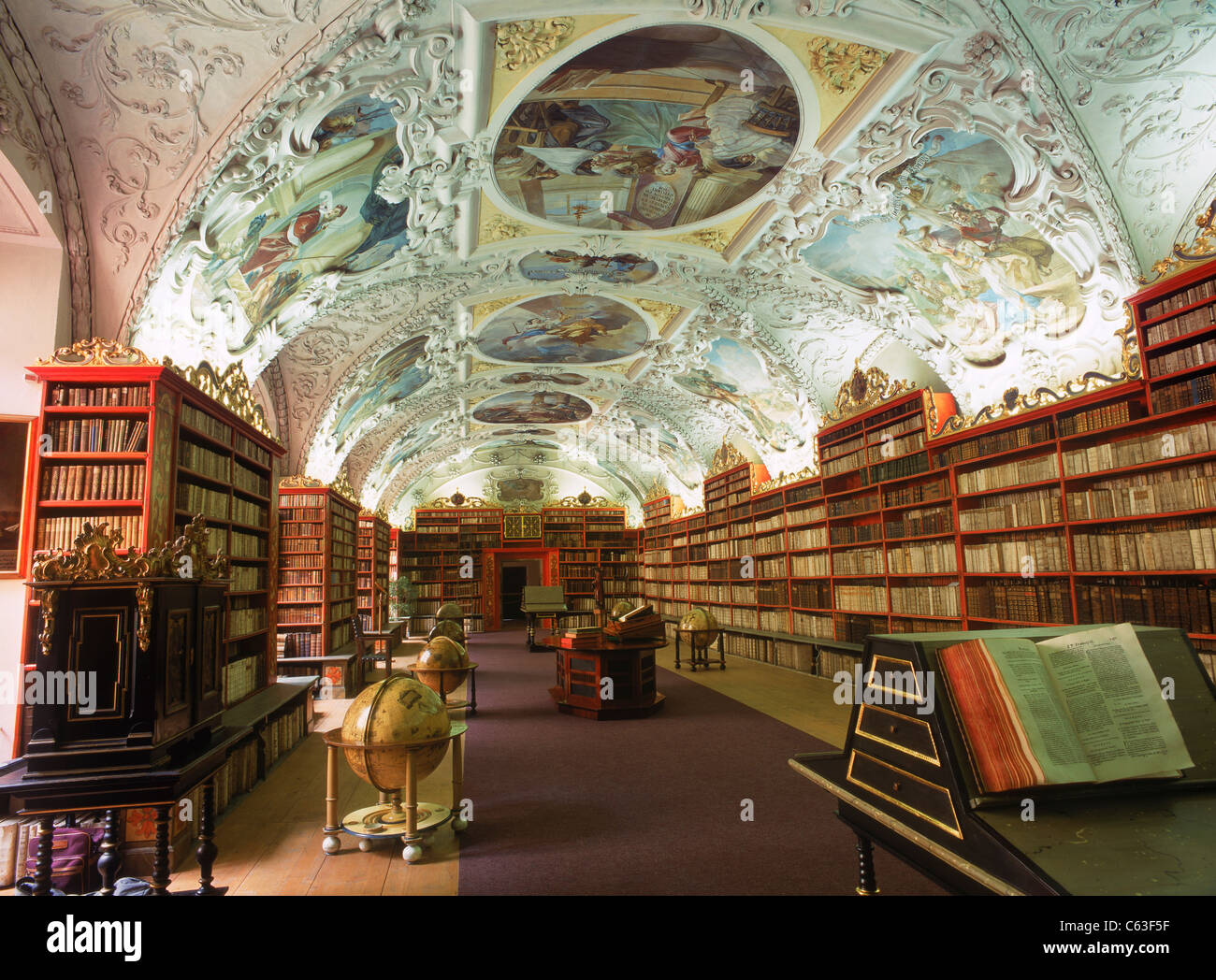 The Theological Hall of the Strahov Library in the Strahov Monastery in ...