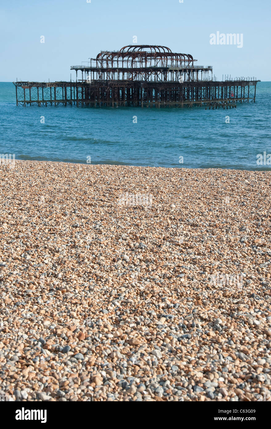 Burnt out brighton pier hi-res stock photography and images - Alamy