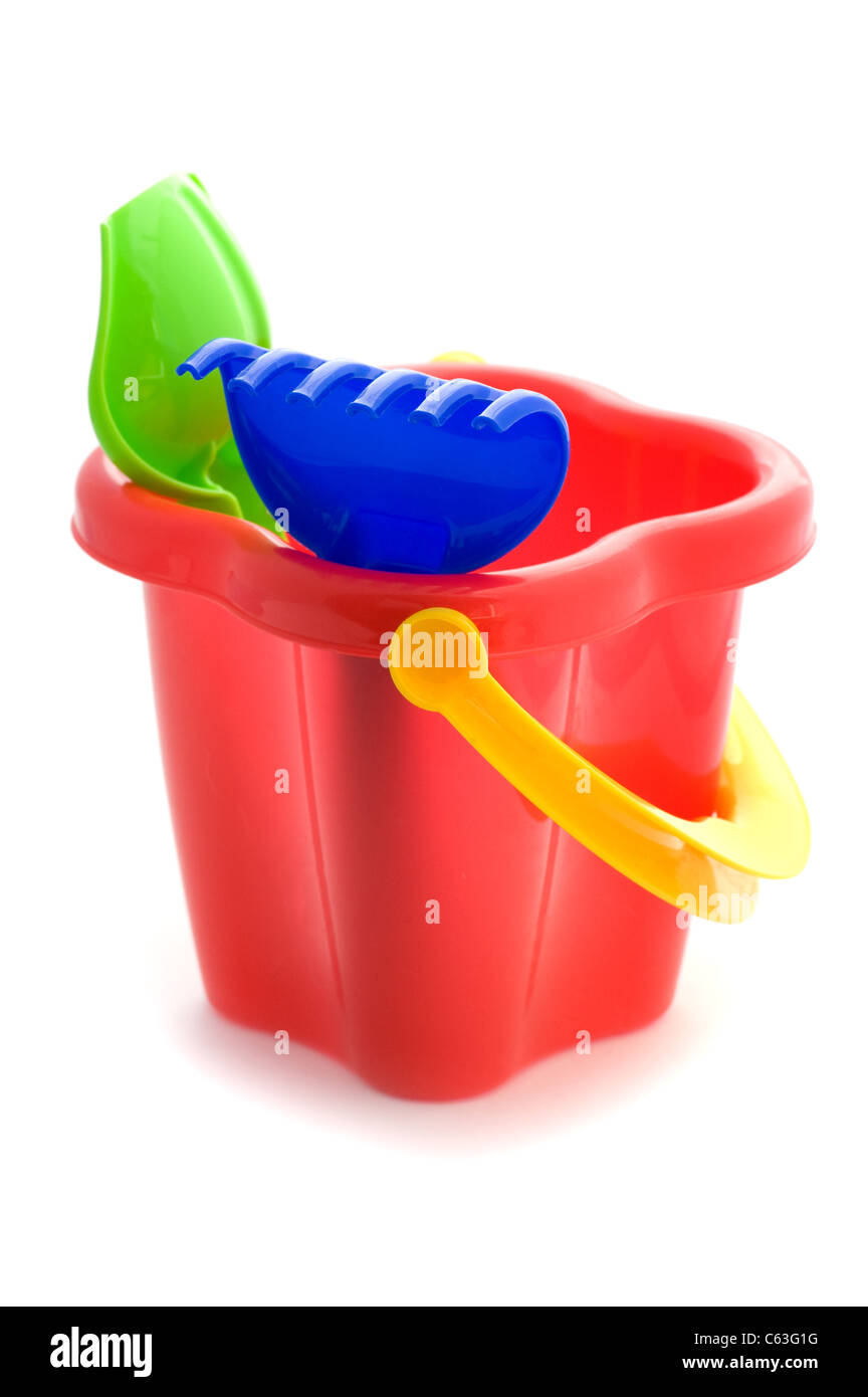 object on white - Bucket toy close up Stock Photo - Alamy