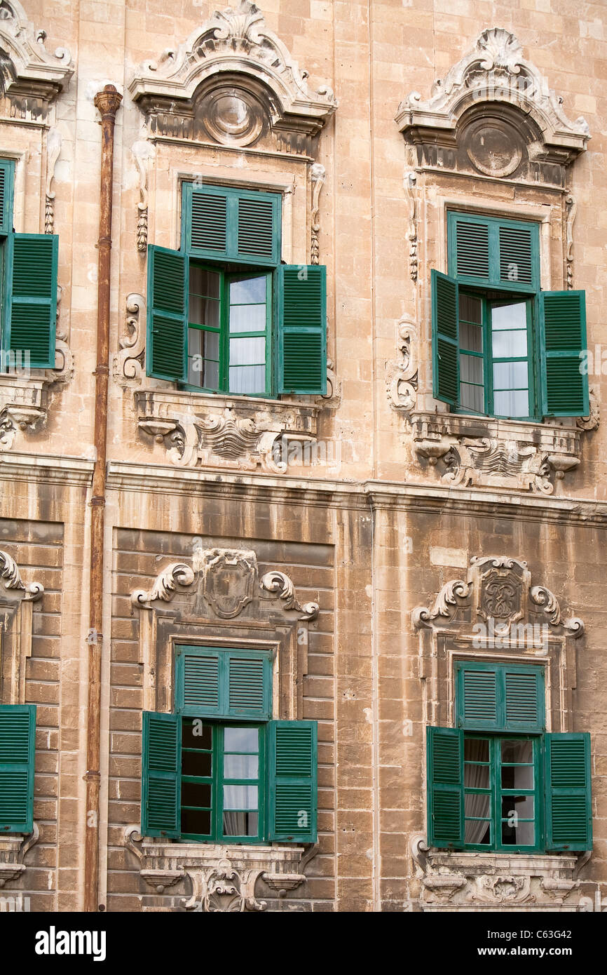 Shuttered Windows Valletta Malta Stock Photo - Alamy