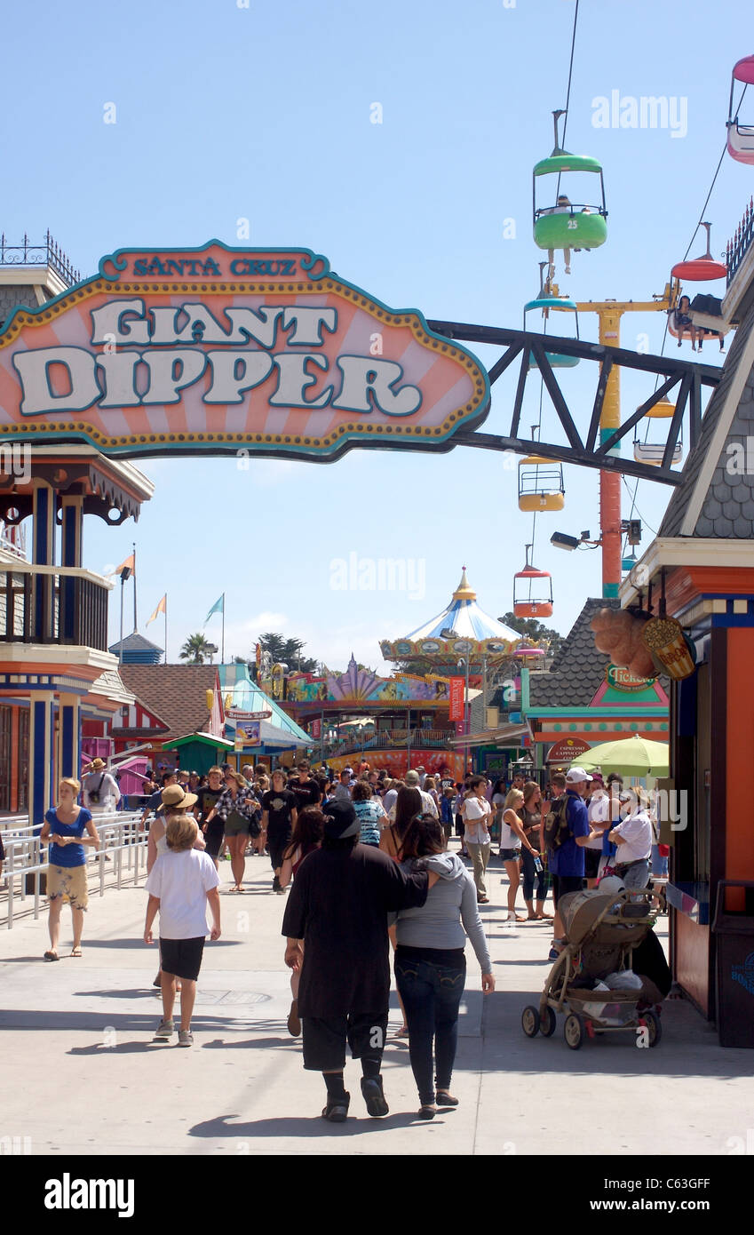 People Walking along the Santa Cruz Beach Boardwalk in Santa Cruz ...