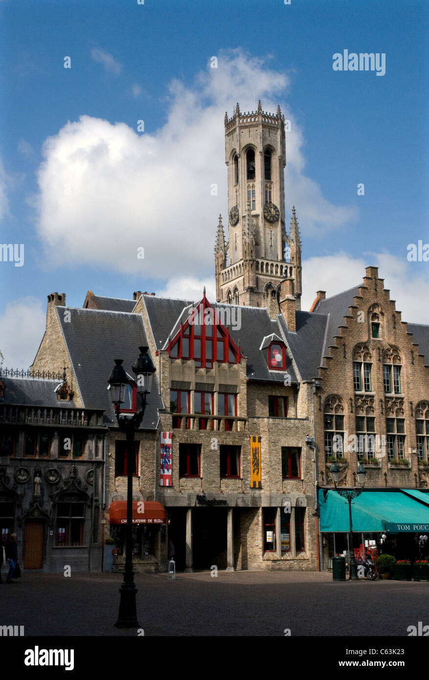 burg square,belfry tower,bruges,brugge,belgium Stock Photo - Alamy