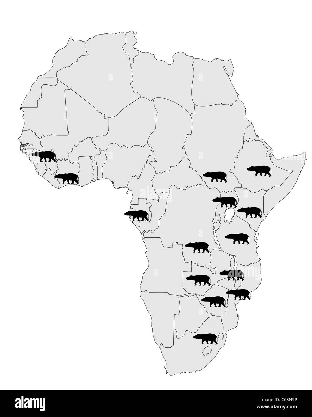 Hippo Africa range Stock Photo - Alamy