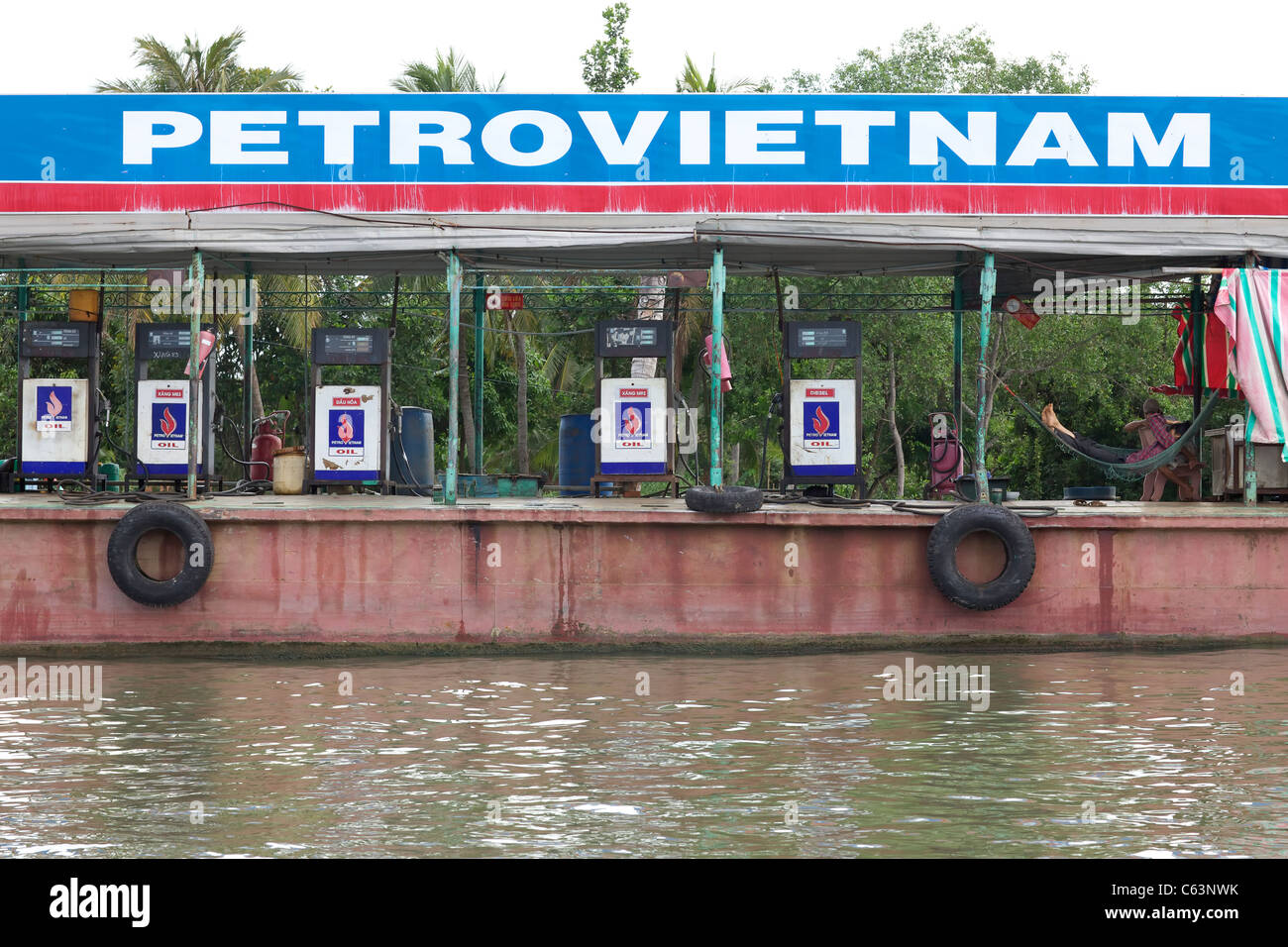 Petrovietnam Fuel Barge in Mekong River Stock Photo - Alamy Petrovietnam Fuel Barge in Mekong River Stock Photo - Alamy