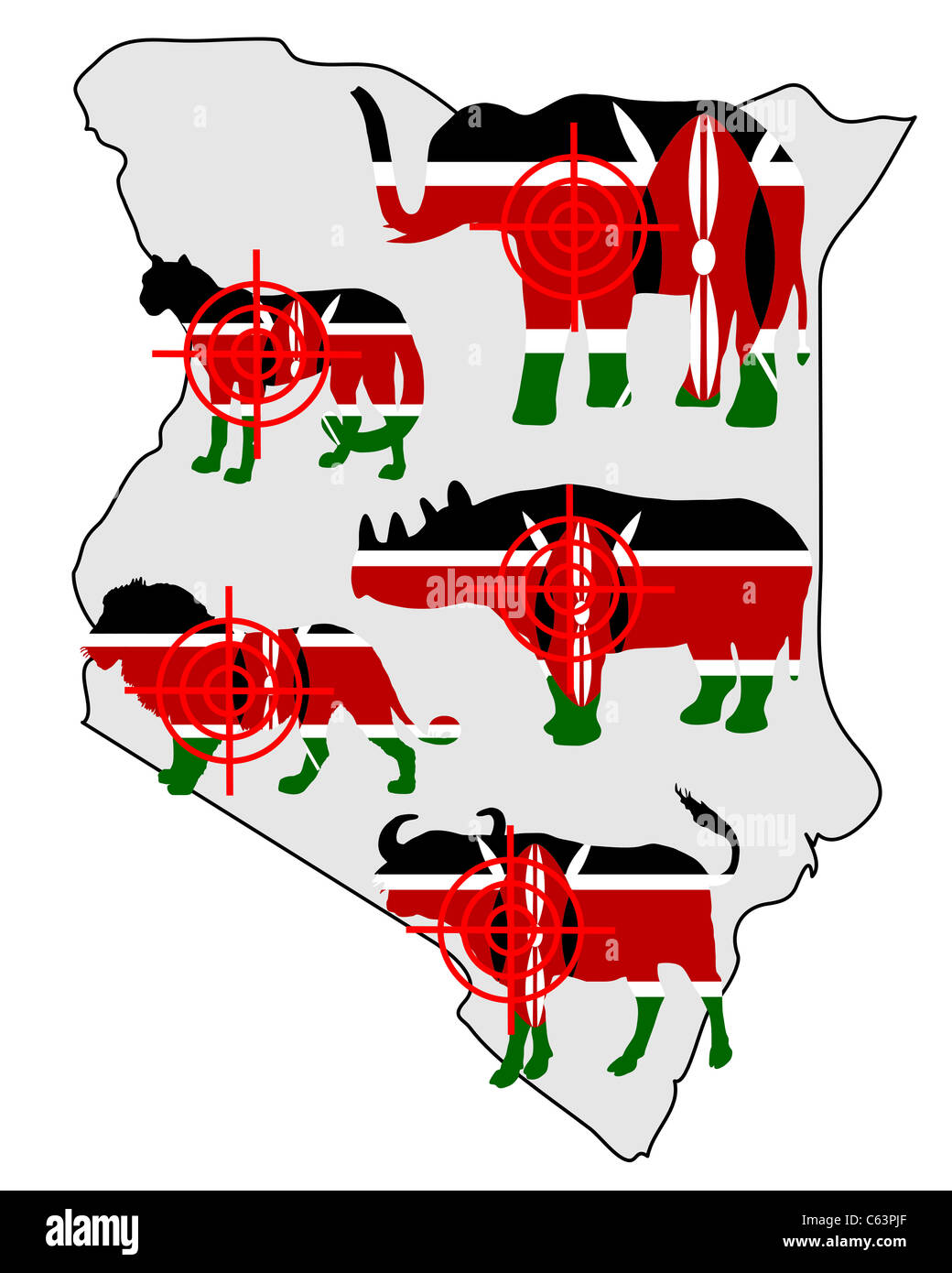 Big Five Kenya cross lines Stock Photo - Alamy