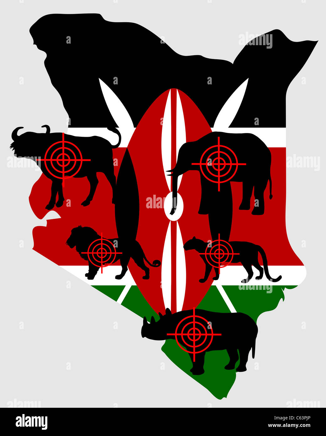 Big Five Kenya cross lines Stock Photo - Alamy
