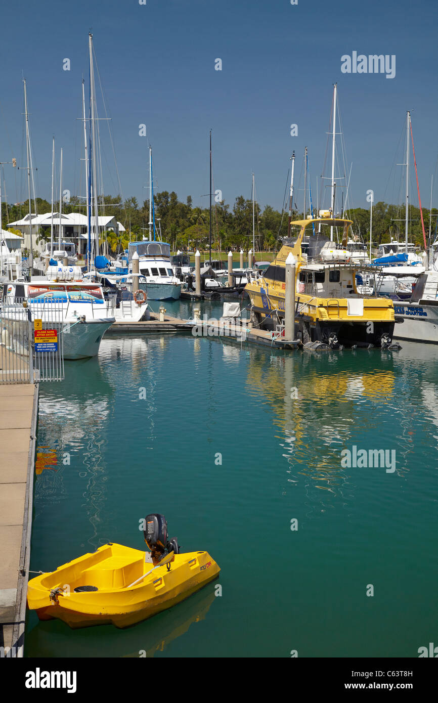 Yellow dinghy, Cullen Bay Marina, Darwin, Northern Territory, Australia ...