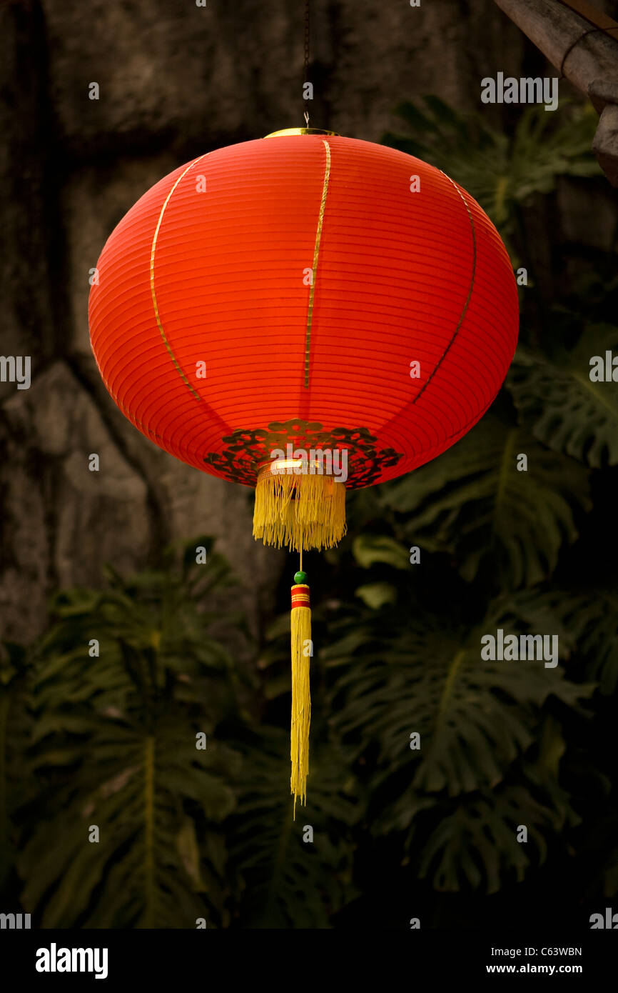 Red Chinese Paper Lantern Stock Photo - Alamy