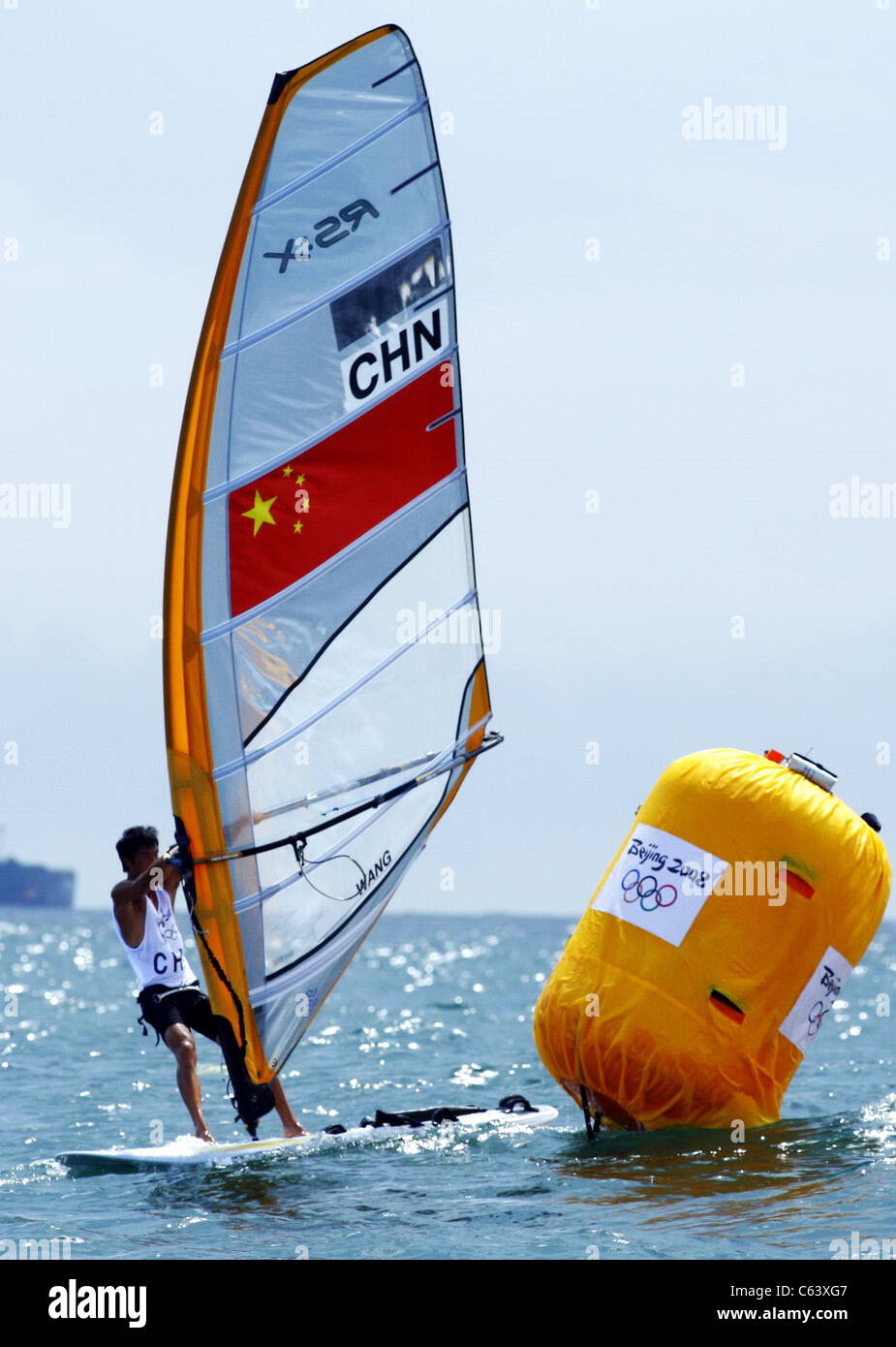 Aug 11, 2008, Qingdao, China, Competitors at Qingdao Olympic Sailing ...
