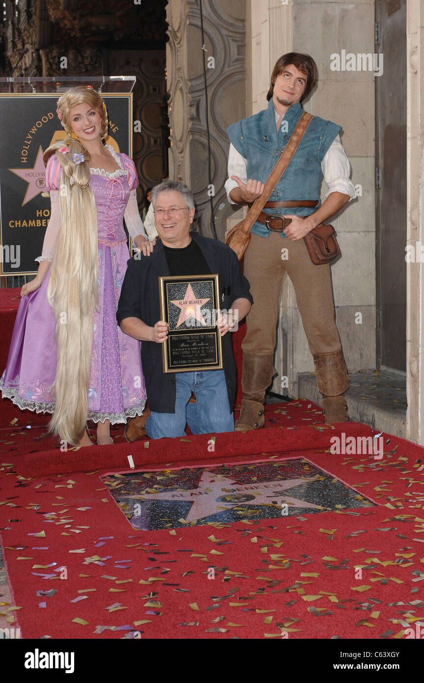 Alan Menken, Rapunzel, Flynn, from Disney's TANGLED at the induction ...