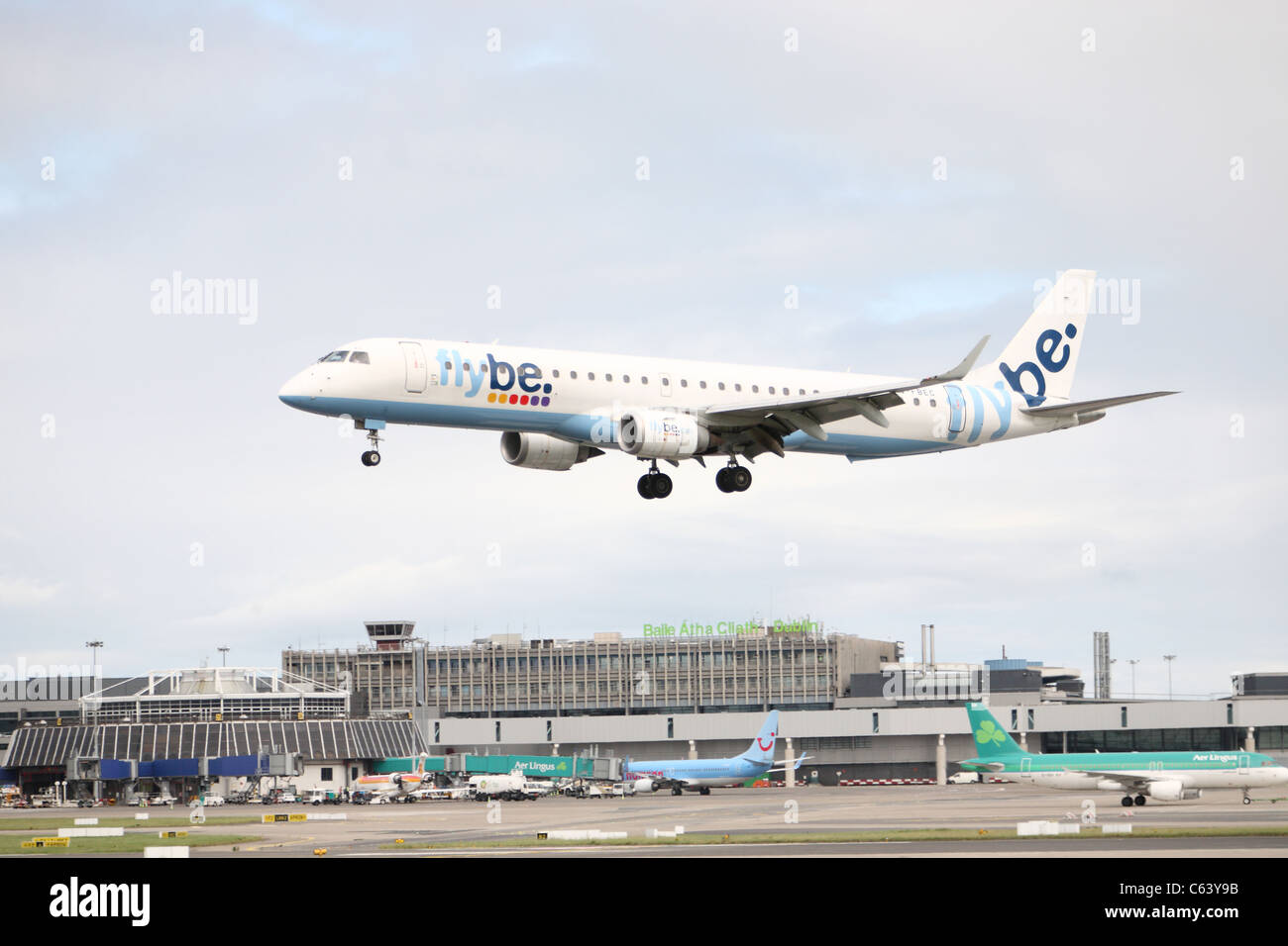 Flybe flight landing at Dublin Airport Stock Photo - Alamy