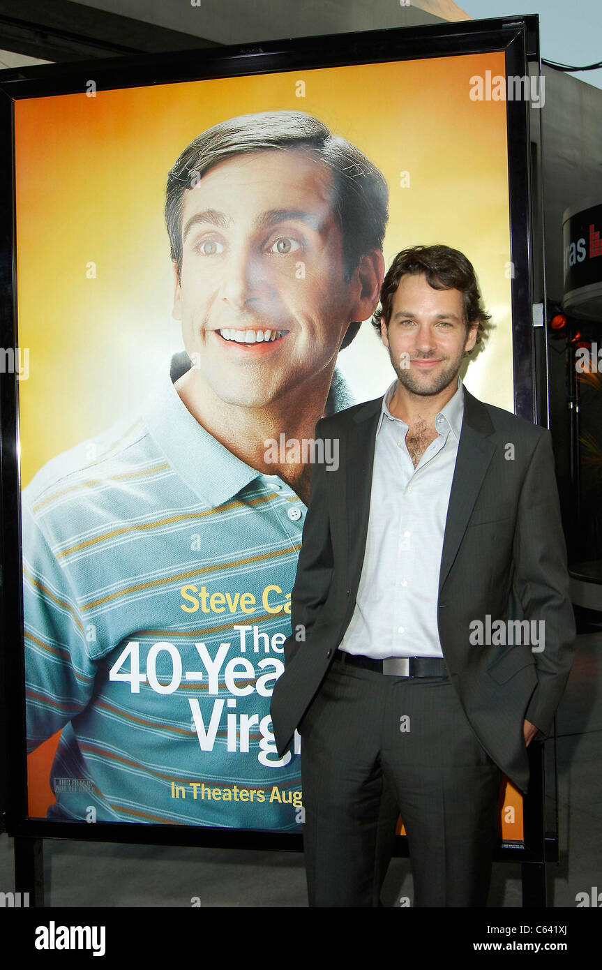 Paul Rudd at arrivals for THE 40 YEAR-OLD VIRGIN Premiere, The Arclight ...