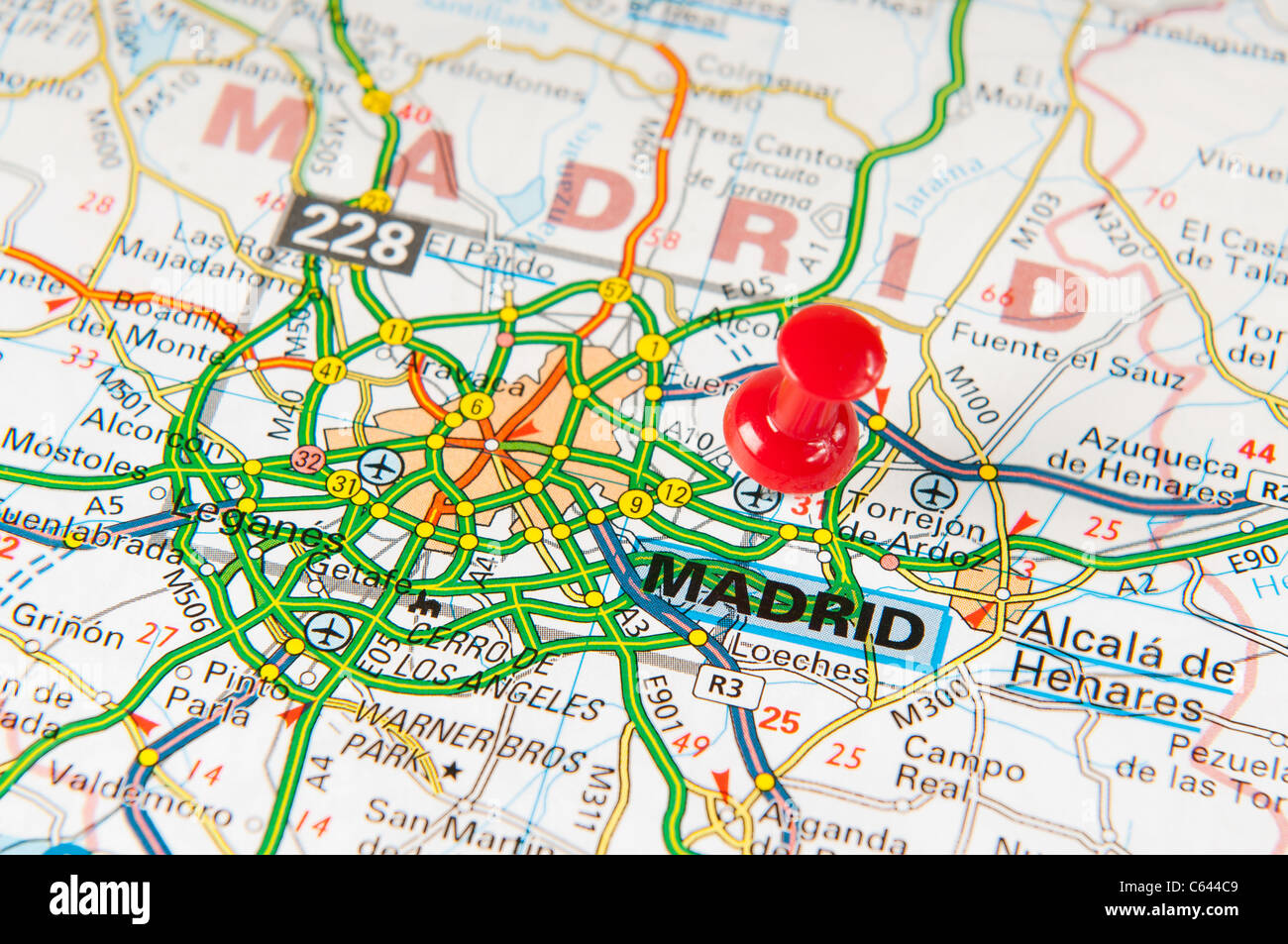 Map city madrid map pin hi-res stock photography and images - Alamy