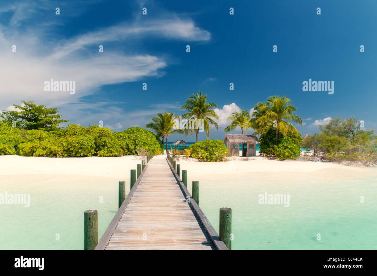 jetty on a tropical beach Stock Photo - Alamy