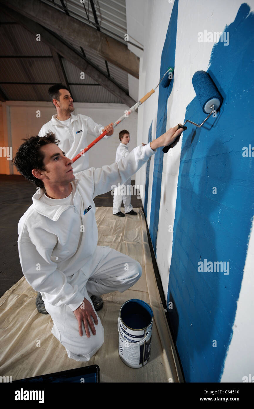 A commercial painting team UK Stock Photo - Alamy